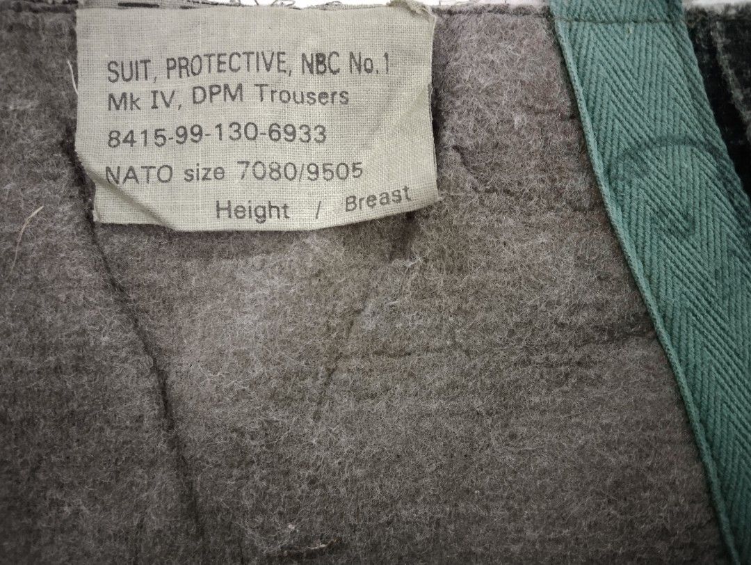British Army DPM Suit, Protective, NBC No.1 MK IV Trouser, Men's ...
