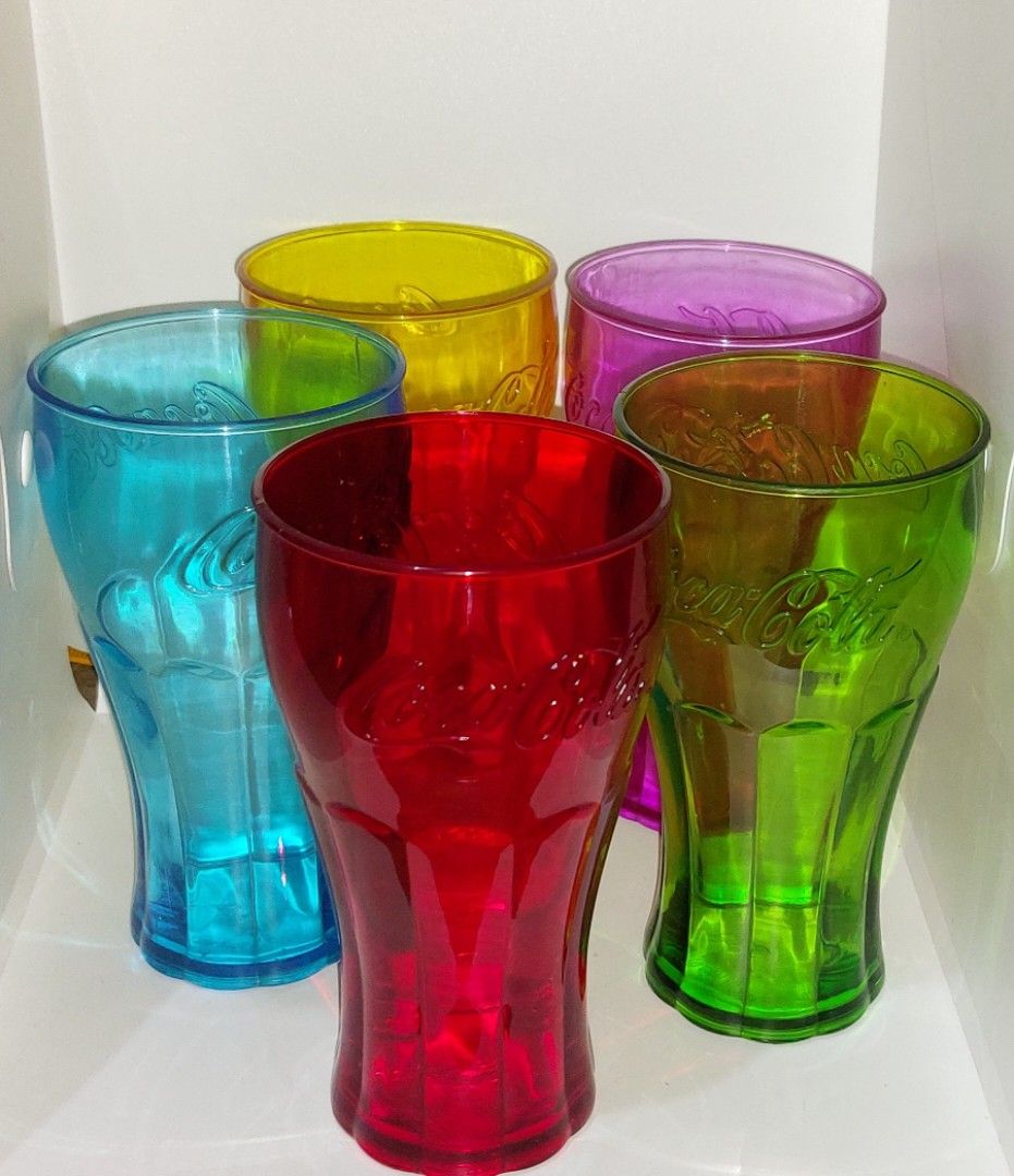 Coca Cola Coke Collectible Plastic Tumblers Cup Colorful Rainbow Colors ...