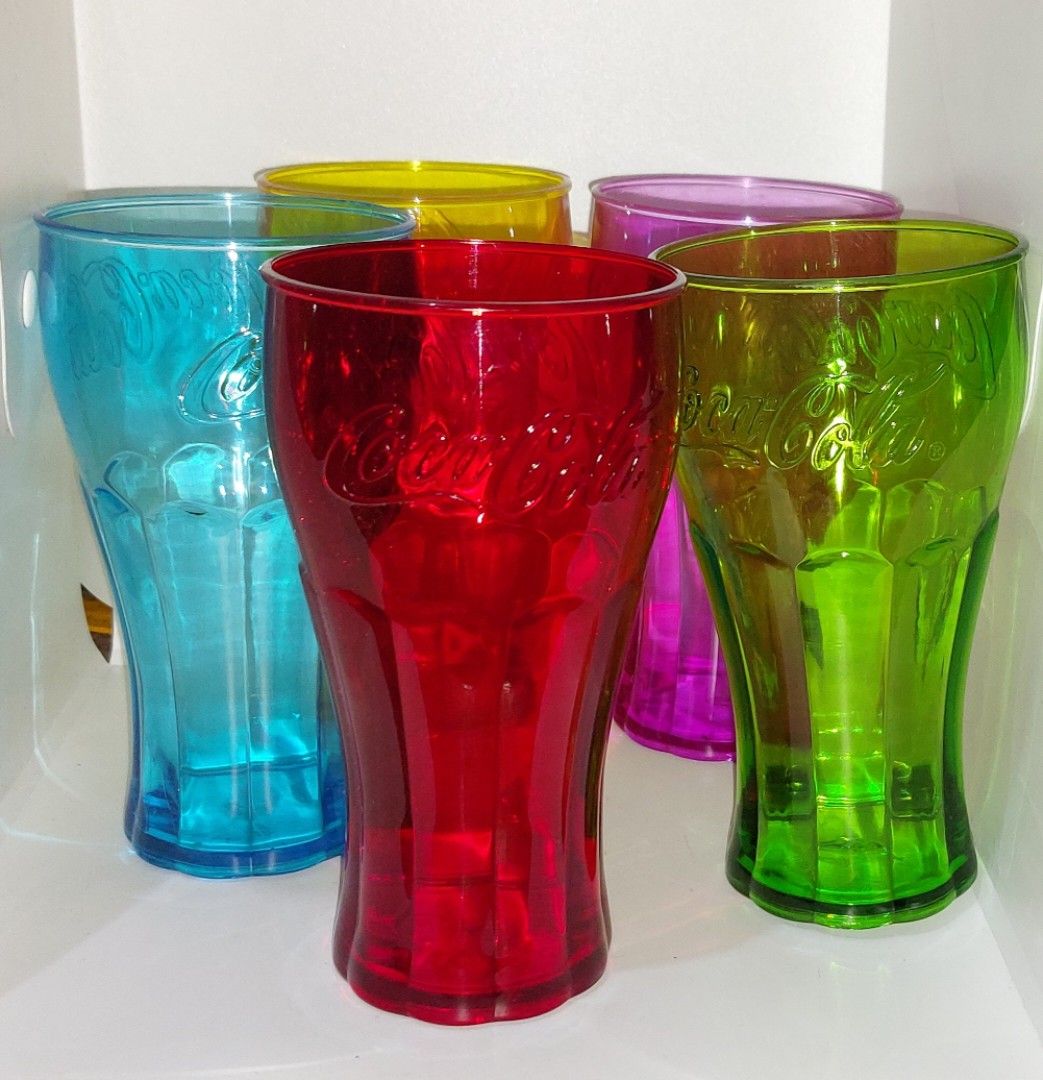 Coca Cola Coke Collectible Plastic Tumblers Cup Colorful Rainbow Colors ...