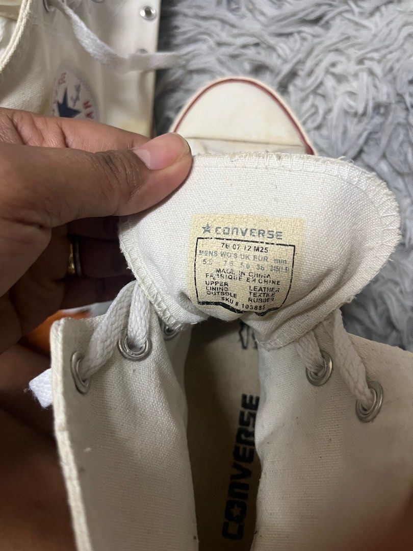 Converse White 1990s vintage Original, Women's Fashion, Footwear ...