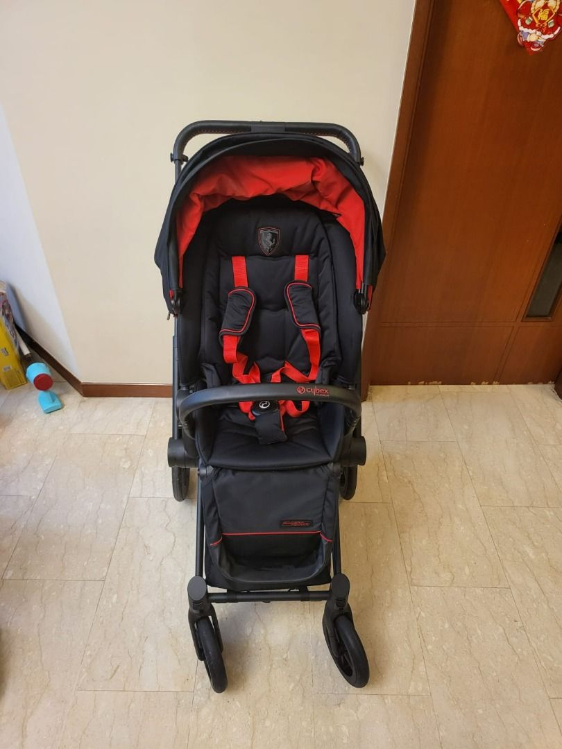 Cybex PRIAM stroller Ferrari limited edition black 80% new, Babies ...