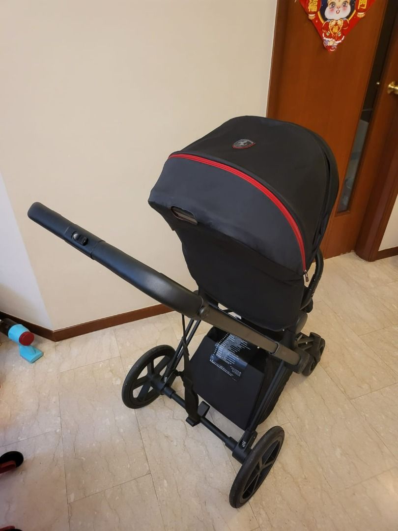 Cybex PRIAM stroller Ferrari limited edition black 80% new, Babies ...