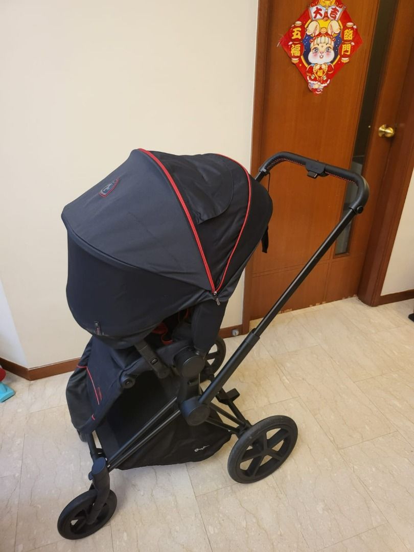 Cybex PRIAM stroller Ferrari limited edition black 80% new, Babies ...