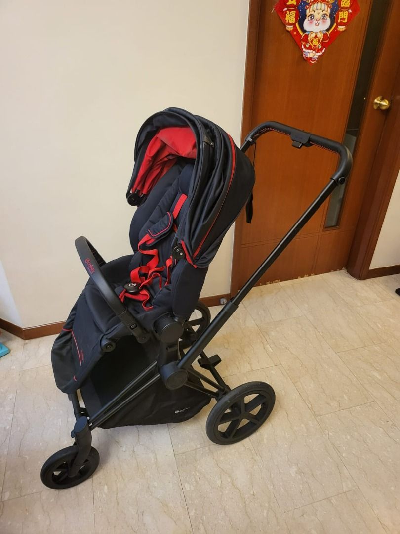 Cybex PRIAM stroller Ferrari limited edition black 80% new, Babies ...