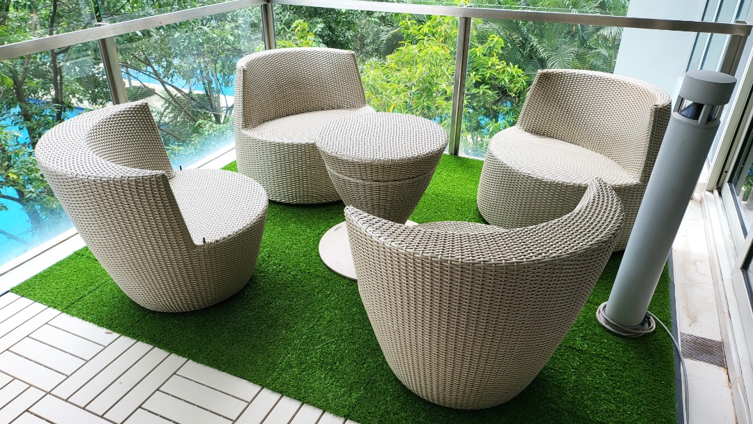 Dedon Obelisk stackable outdoor lounge set, Furniture & Home Living ...