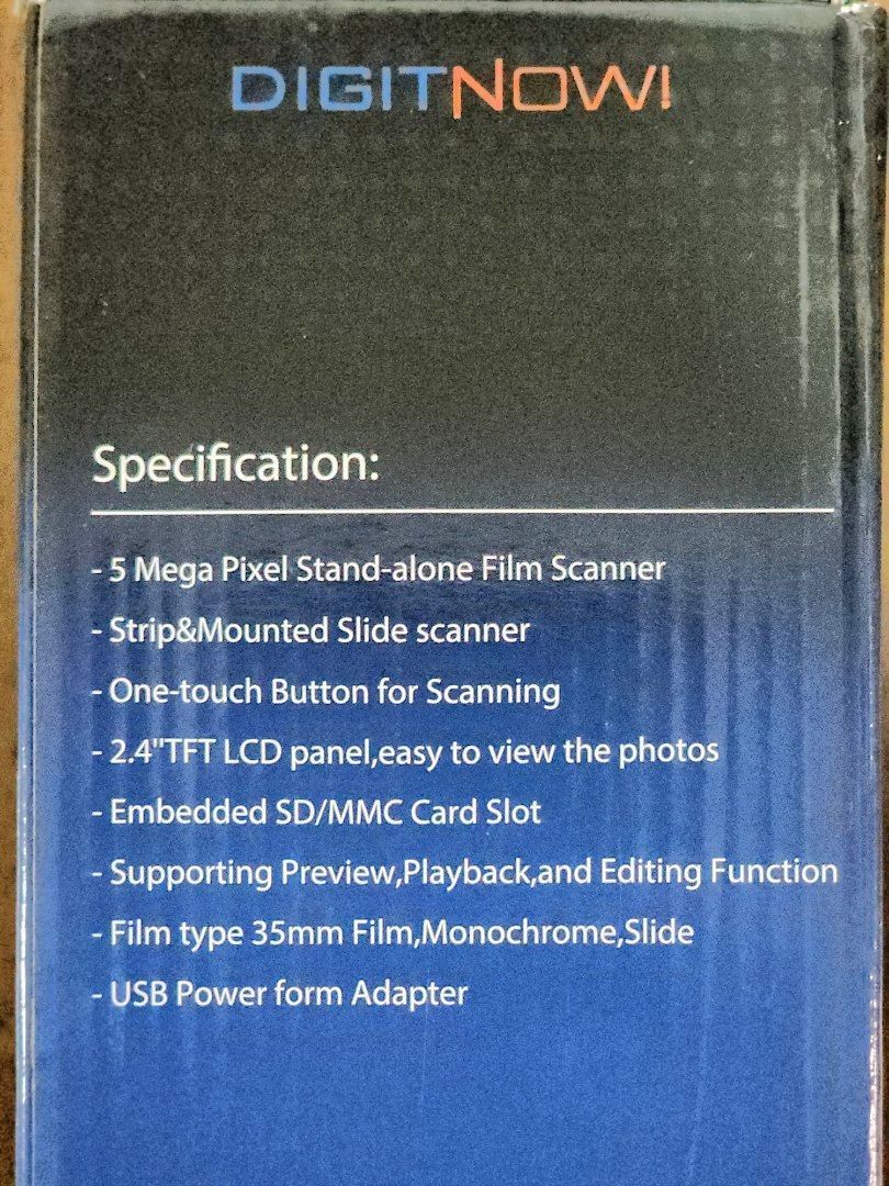 DIGITNOW! Negative Film & Positive Slide Scanner (35mm film, Monochrome ...