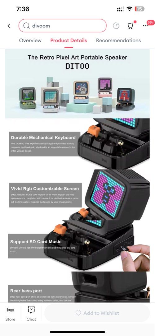Divoom Ditoo Plus Pixel Art Speaker in Green, TV & Home Appliances, TV ...