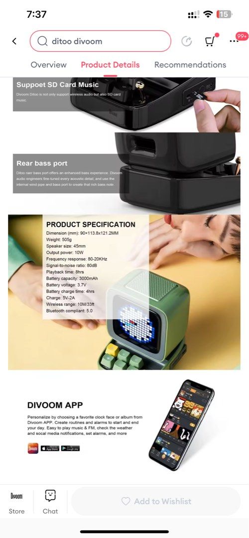 Divoom Ditoo Plus Pixel Art Speaker in Green, TV & Home Appliances, TV ...