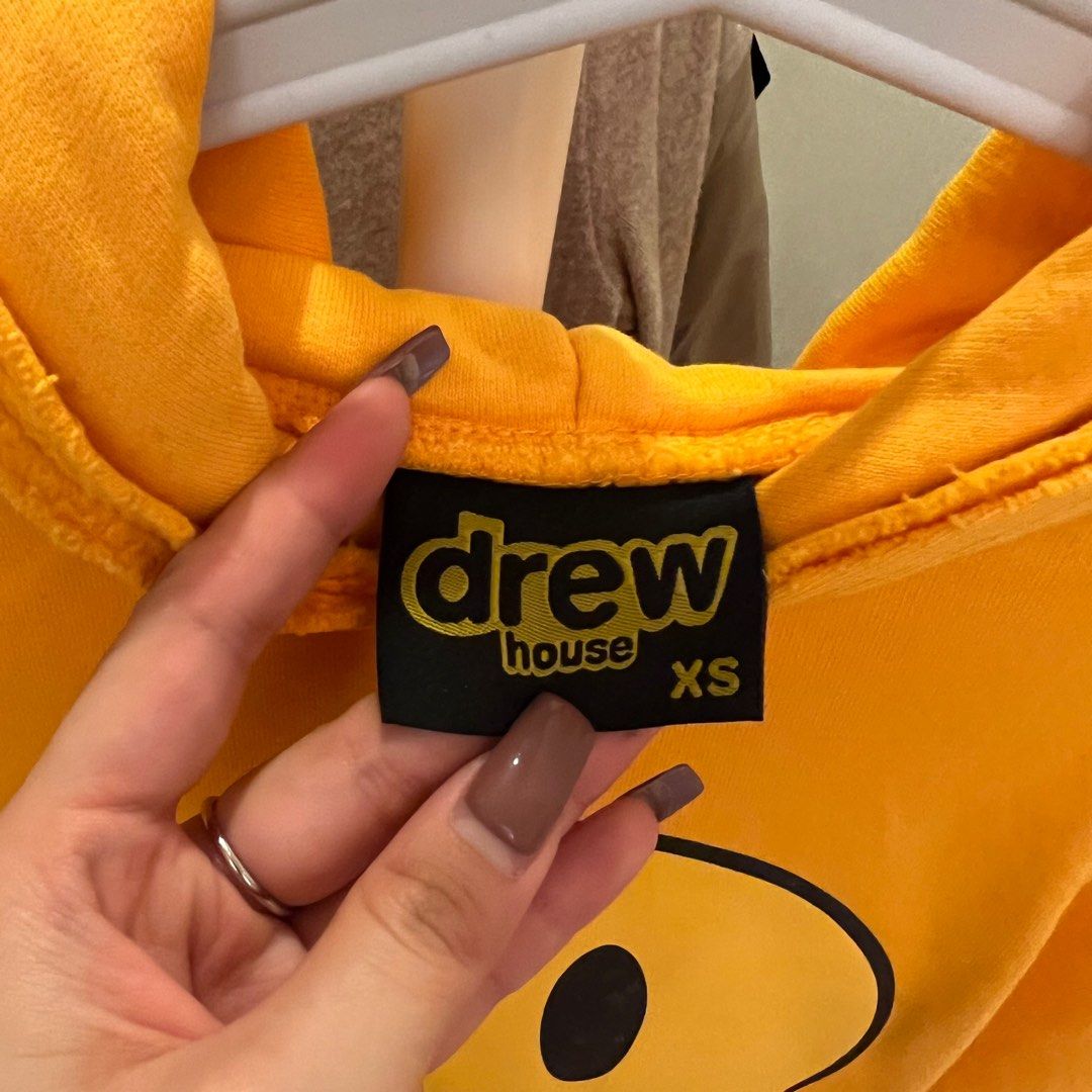 Drew House Mascot Deconstructed Hoodie Golden Yellow, Fesyen Wanita ...