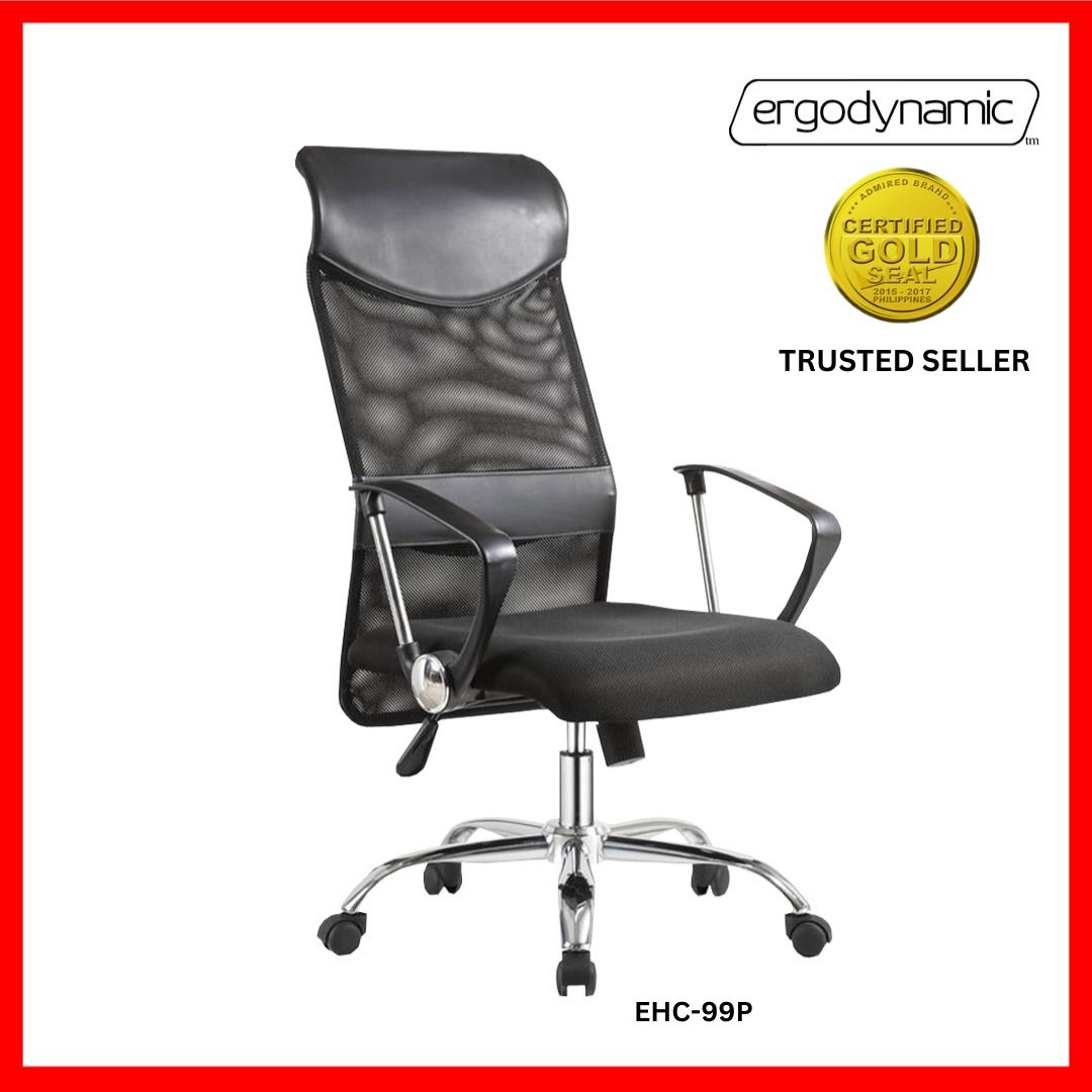 Ergodynamic EHC-99P_CUL Deluxe Executive Mesh Office Chair, Study Chair ...
