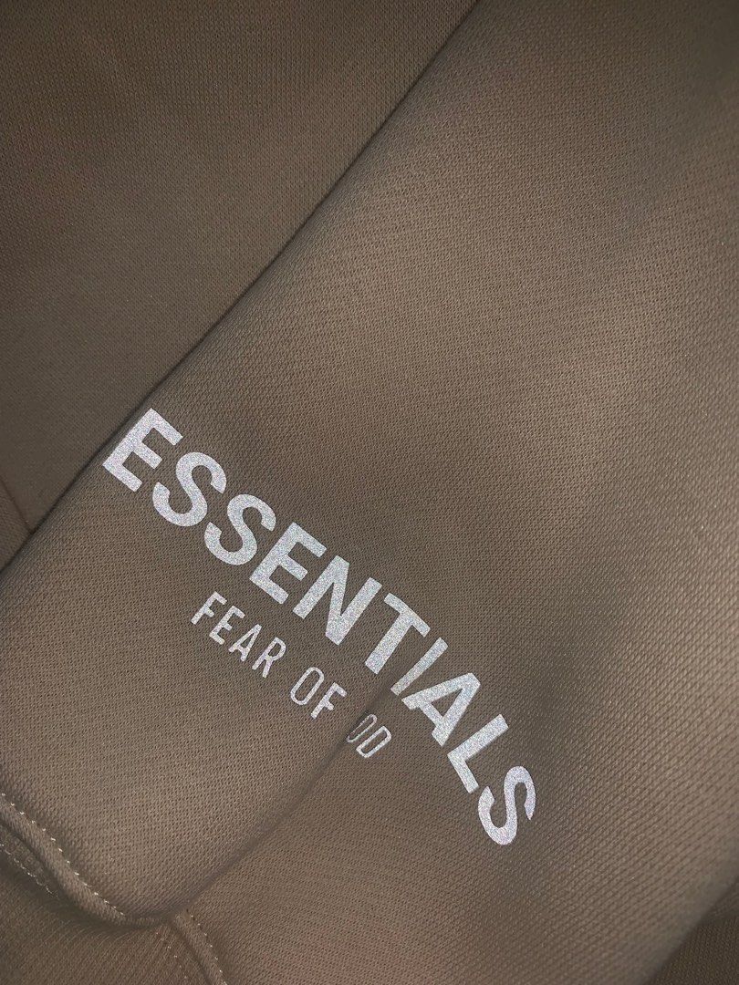 Essentials Fear of God Beige Hoodie, Men's Fashion, Tops & Sets ...