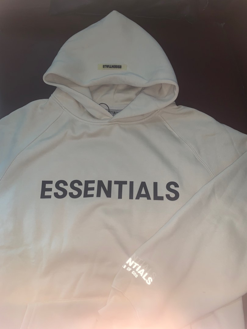 Essentials Fear of God Beige Hoodie, Men's Fashion, Tops & Sets ...
