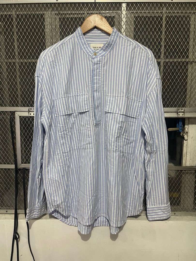Fear of god essentials chinese stripes shirt, Men's Fashion, Tops ...
