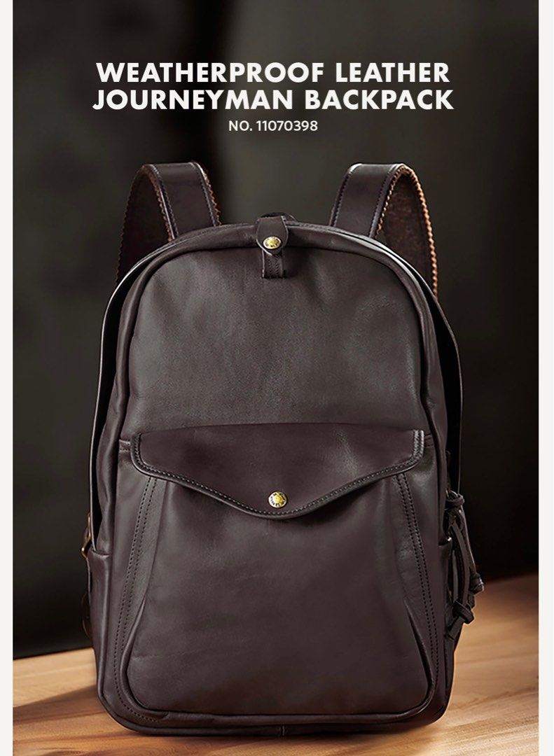 Filson Weatherproof Leather Journeyman Backpack, Men's Fashion, Bags ...