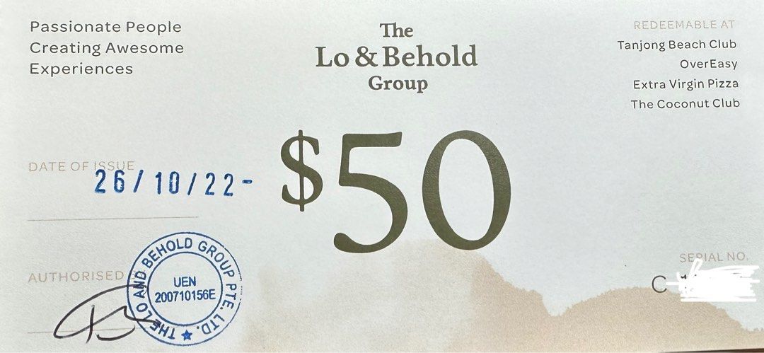 FnB Voucher Tanjong Beach Club, Extra Virgin Pizza, The Coconut Club ...