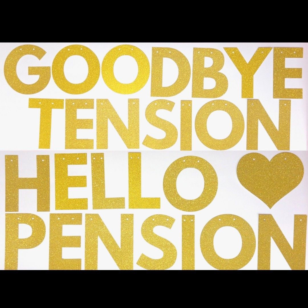 Goodbye Tension Hello Pension Happy Retirement Party Decor Personalized ...
