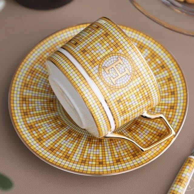 Hermes luxury inspired cup & saucer 6 sets, Furniture & Home Living ...