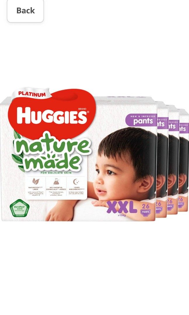 Huggies nature made platinum XXL pants, Babies & Kids, Bathing ...