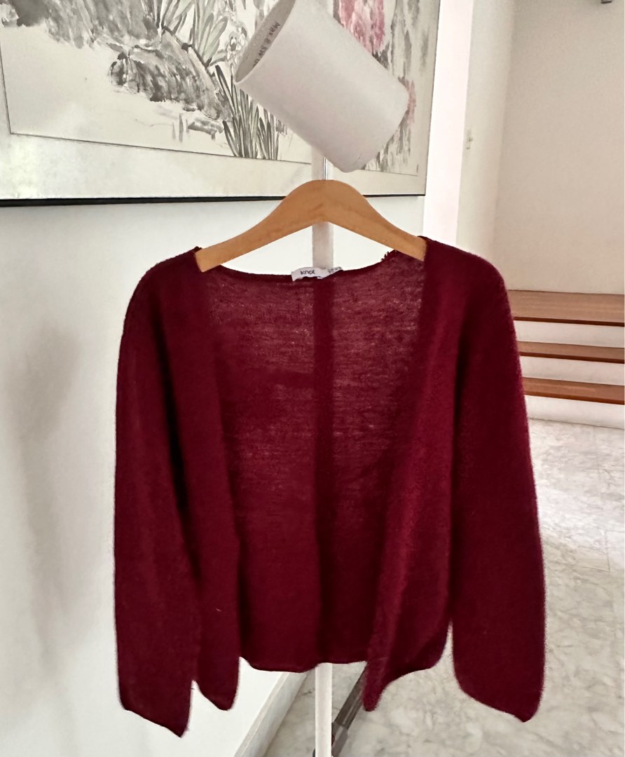 Knot Girls red velvet Cardigan with button, Babies & Kids, Babies ...