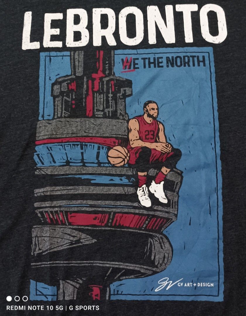 Lebron James "Lebronto - He the North" Carbon Heather Shirt, Men's ...