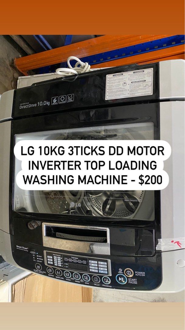 LG 10kg 3 ticks DD motor inverter topload washing machine, TV & Home Appliances, Washing ...