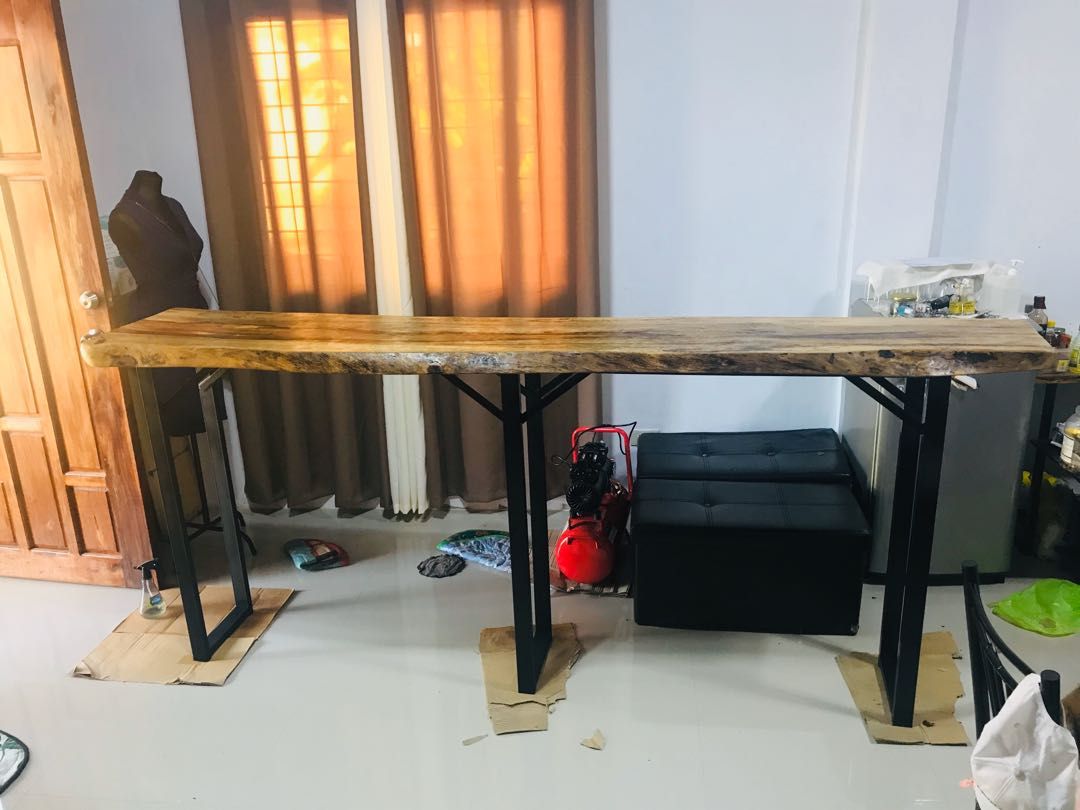Long Bar Table 240cm x 40cm x 100cm, Furniture & Home Living, Furniture ...