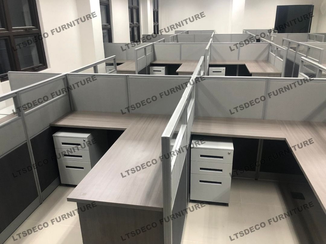 L-SHAPE WORKSTATION TABLE OFFICE PARTITION on Carousell