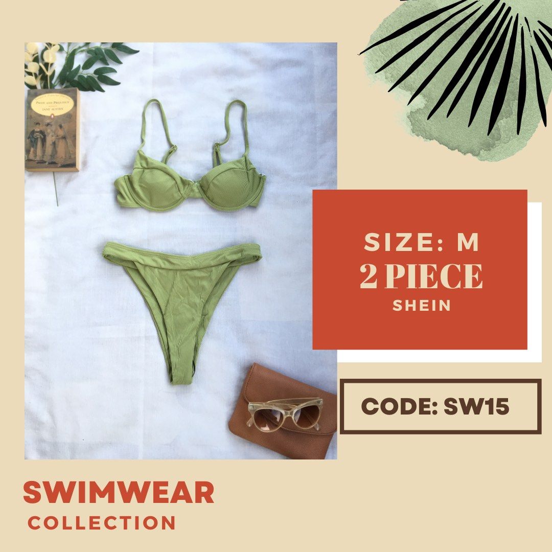 Medium Shein Swimsuit Swimwear Bikini one piece two piece beach summer outfit wired wireless on ...