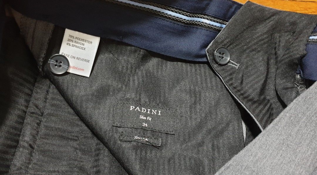 Mens Padini Business Smart Formal Slim Fit Pants Size 34, Men's Fashion ...