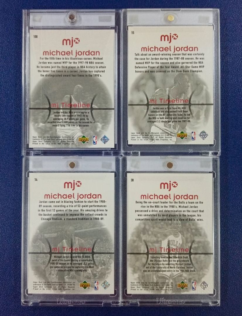 Michael Jordan 1998 MJ Timeline NBA Cards #100 #15 #14 #30, Hobbies ...