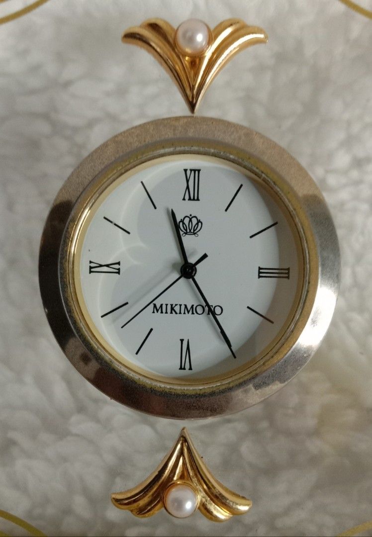 MIKIMOTO International Desk Clock Japan with Two Pearl on Carousell