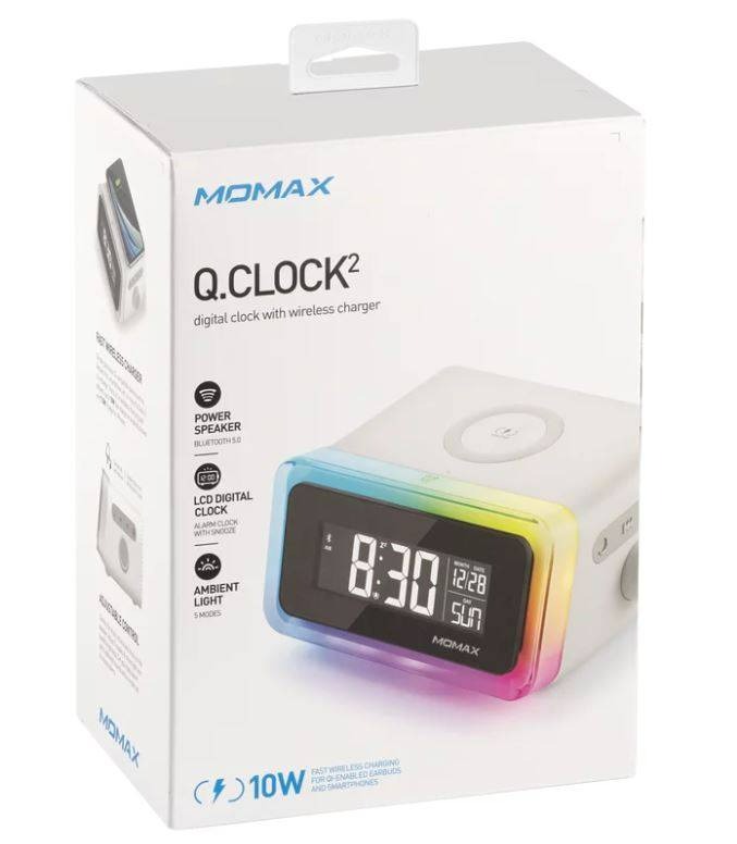 Momax Q Clock Version 2 - Clock. Speaker. Wireless Charger. Bedside ...