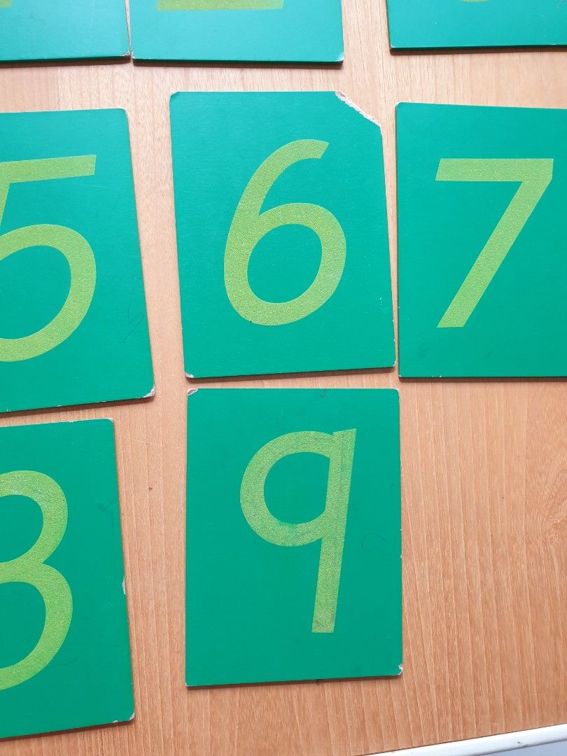 Montessori sand paper numeral or number set, Hobbies & Toys, Stationery ...