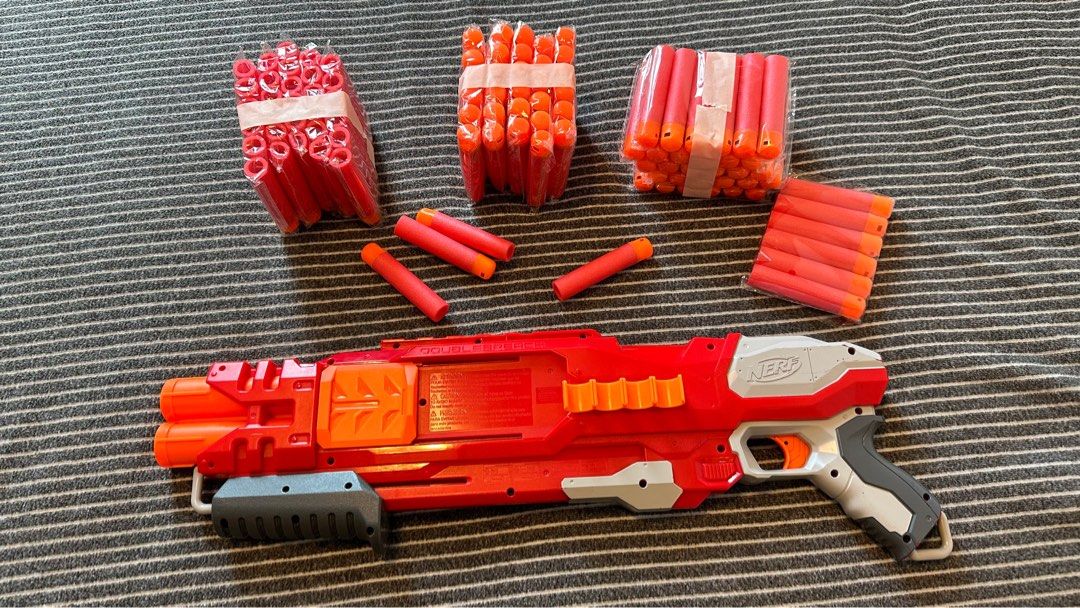 Nerf Shotgun Mega Blaster FREE DARTS Double Breach with 90+ new darts ...