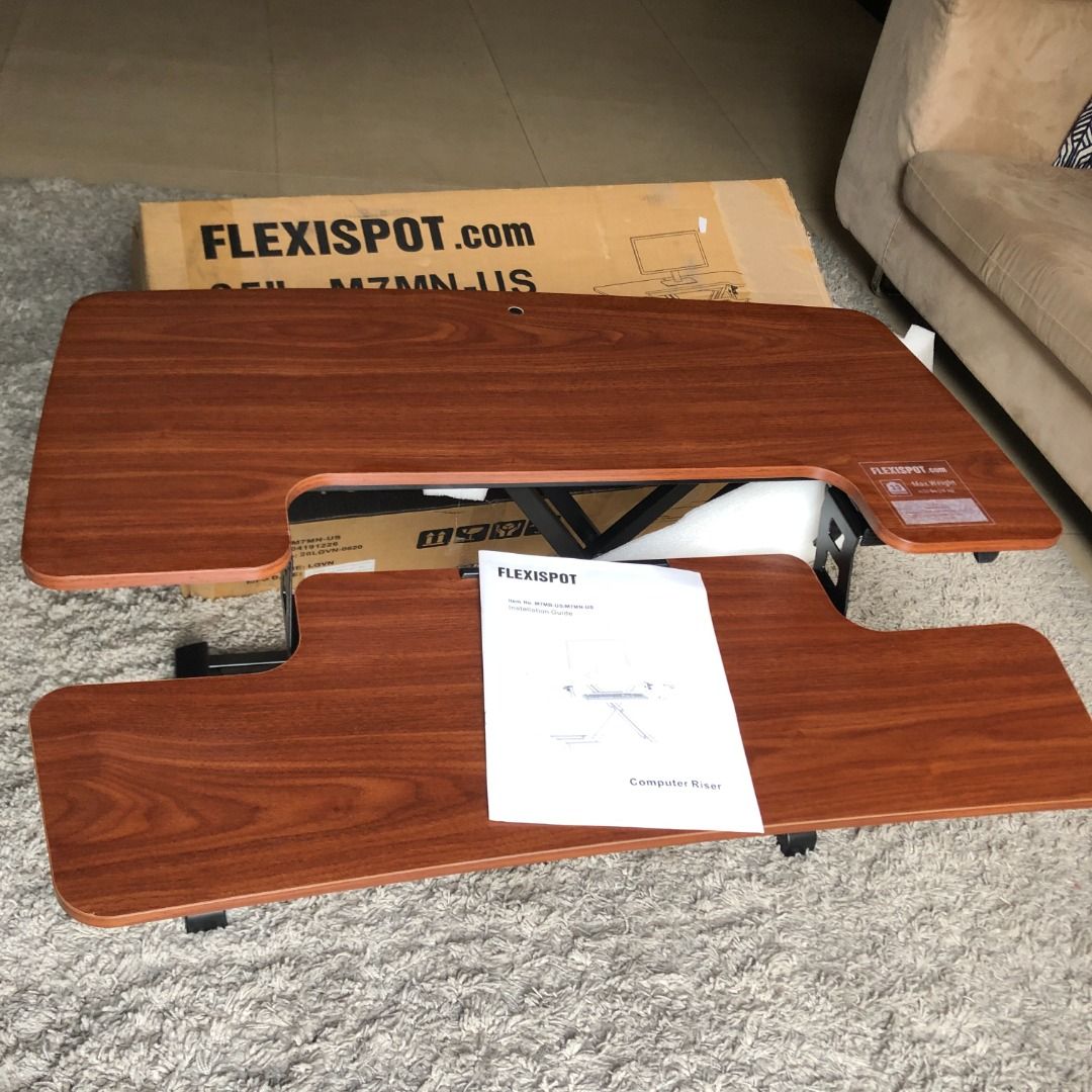 New FlexiSpot M7M 35" AlcoveRiser Standing Desk Converter (Mahogany ...