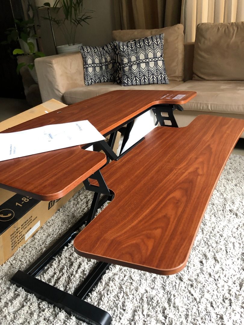 New FlexiSpot M7M 35" AlcoveRiser Standing Desk Converter (Mahogany ...