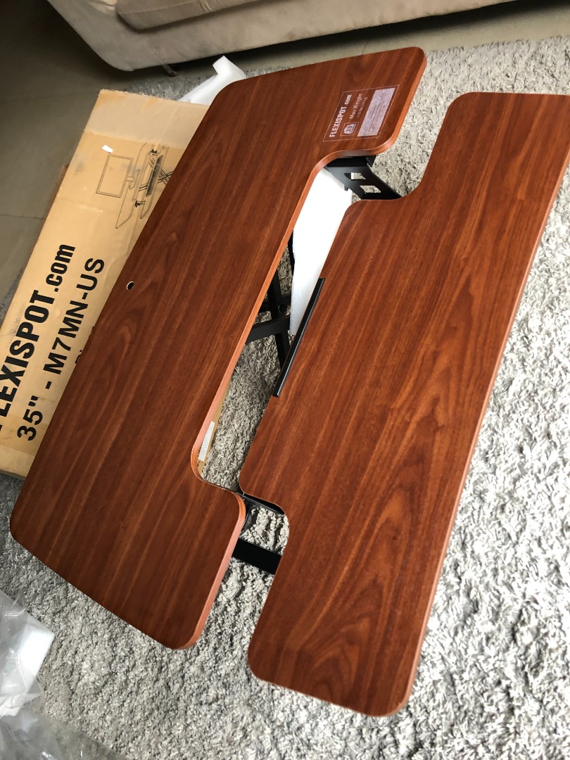 New FlexiSpot M7M 35" AlcoveRiser Standing Desk Converter (Mahogany ...