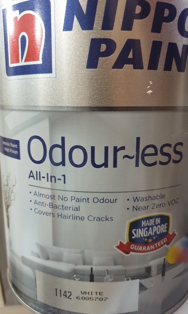 Nippon Paint Odourless all-in-1 White, Furniture & Home Living, Home ...