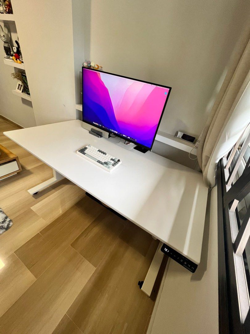 Omnidesk Standing Office Table Zero Electric - Large White, Furniture ...