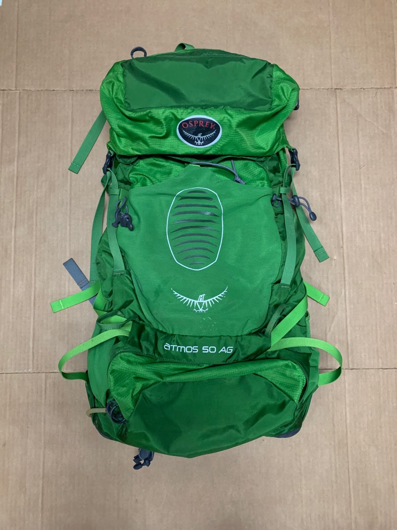 Osprey Atmos AG 50 Backpack, Absinthe Green, Hiking Backpack, Rucksack ...
