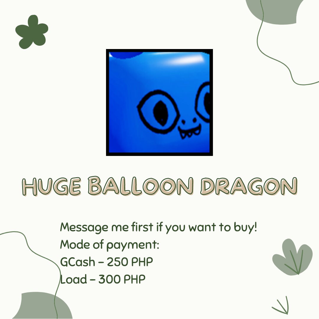 PET SIMULATOR X HUGE BALLOON DRAGON, Video Gaming, Video Games, Others ...