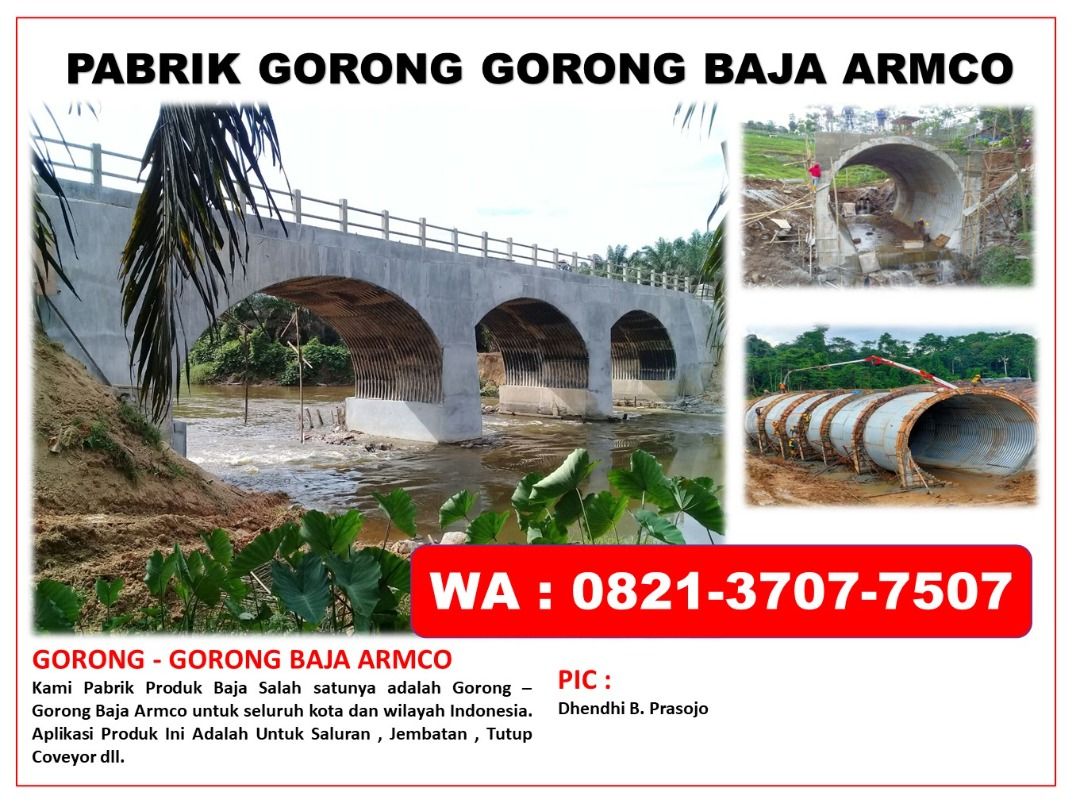 Pipa Culvert Armco Nestable Flange Multi Plate Pipe Gorong Gorong Baja ...