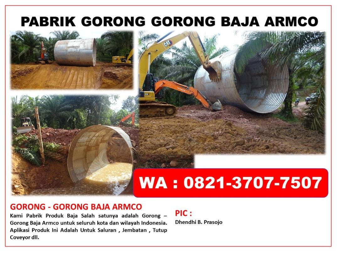 Pipa Culvert Armco Nestable Flange Multi Plate Pipe Gorong Gorong Baja ...