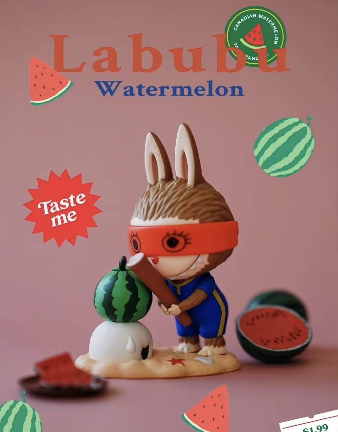 Popmart Labubu水果系列 西瓜 Watermelon, 興趣及遊戲, 玩具 & 遊戲類 - Carousell