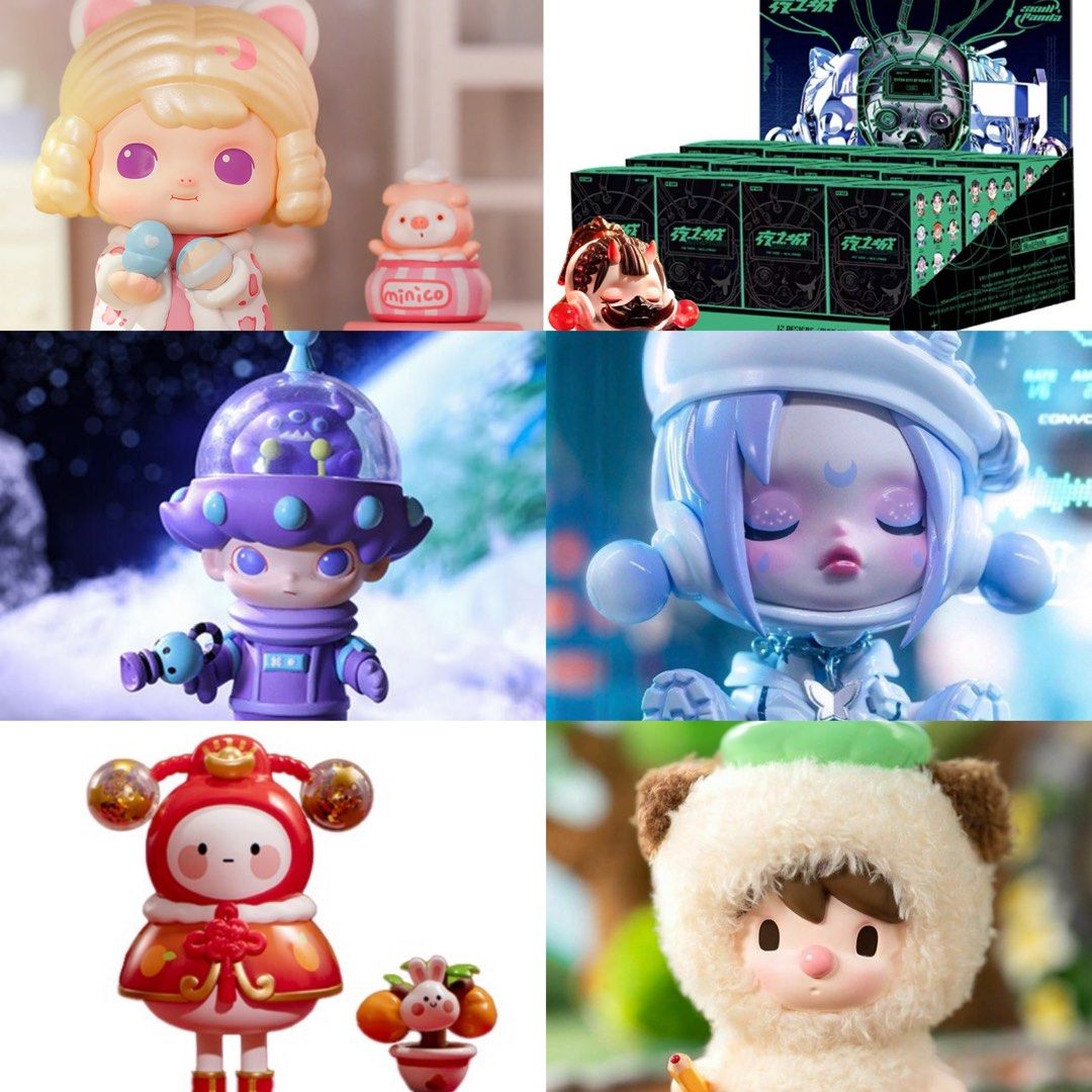 POPMART skullpanda dimoo bobo and coco sweet bean minico city of night ...