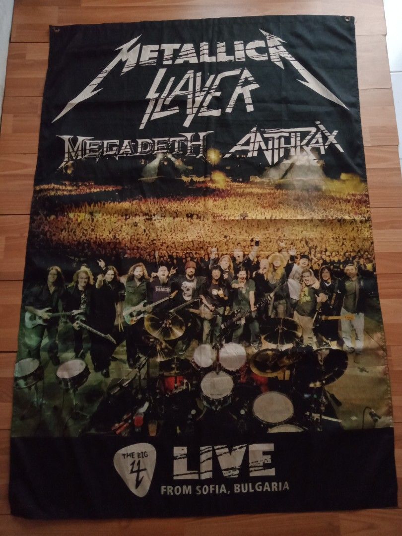 Poster Flag The big Four Metallica Slayer Megadeth Anthrax, Musik ...
