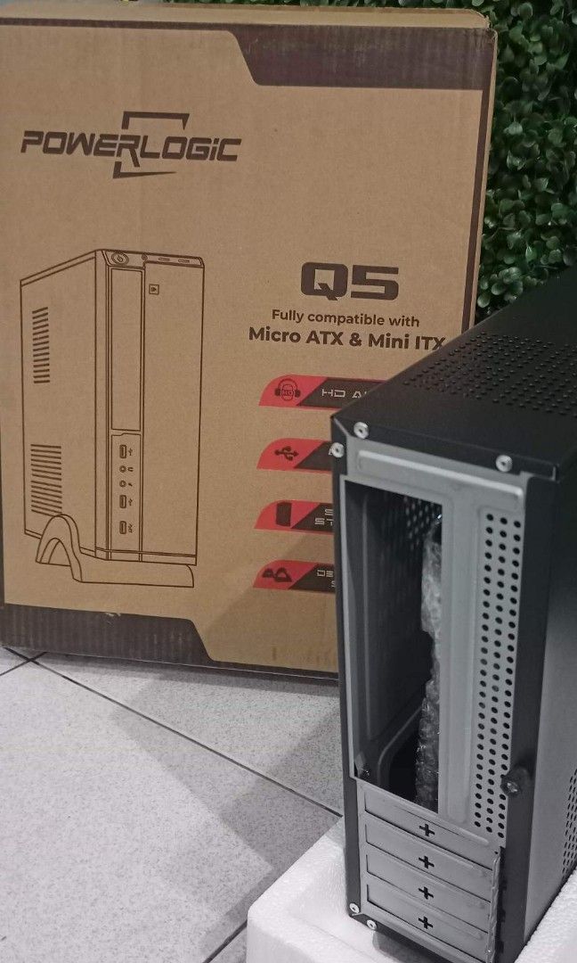 Powerlogic Q5 Slim Mini-Micro ATX PC Desktop Case with 600w PSU ...