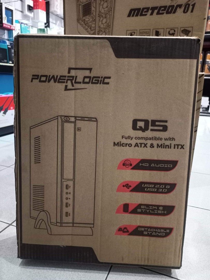 Powerlogic Q5 Slim Mini-Micro ATX PC Desktop Case with 600w PSU ...