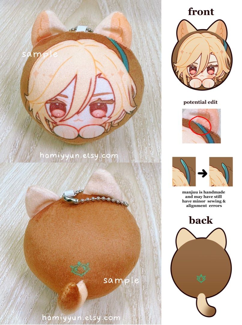 PREORDER Fanmade Genshin Impact Cotton Omanjuu / Manjuu Keychain ...