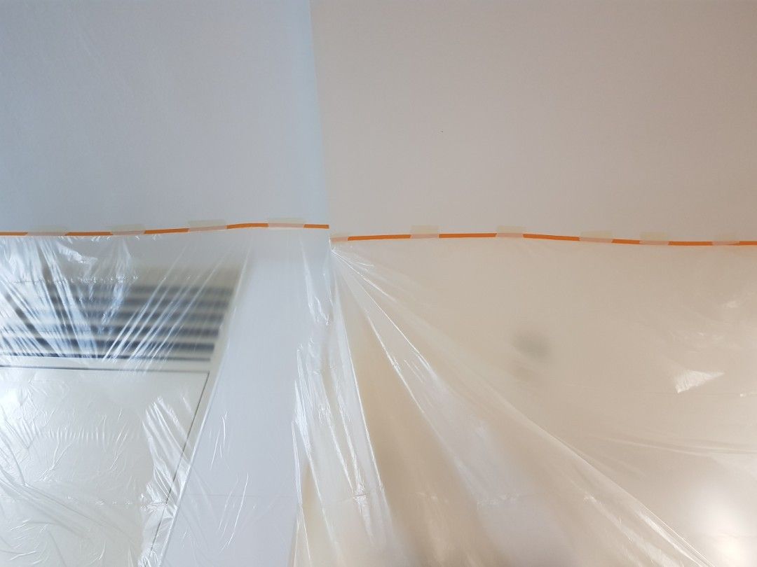 Pre-taped plastic sheets roll for HDB upgrading reno., Hobbies & Toys ...